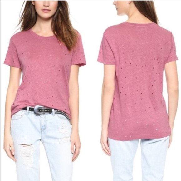 IRO | Tops | Iro Clay Pink Tee Shirt With Cool Holes | Poshmark